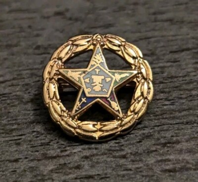 Masonic Order of the Eastern Star Vintage Gold Enamel Lapel Pin | eBay