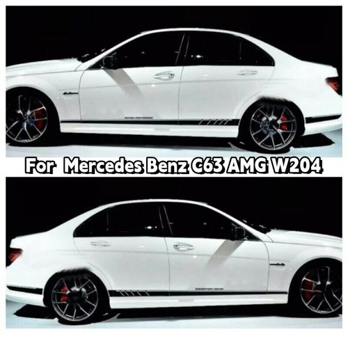 For Mercedes Benz C63 AMG W204 Car Vinyl Decal Stripes Side Skirt ...