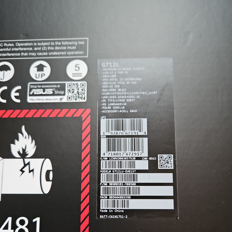 ASUS ROG STRIX G17 G712L GAMING LAPTOP 1660TI 17.3INCH | eBay UK