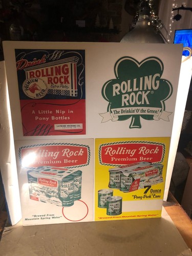 Vintage RARE rolling rock beer signs ,cardboard advertisements, Latrobe ...