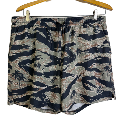 Savage Tacticians Camo Swim Shorts Mens 2XL Green Black Tiger Stripe ...
