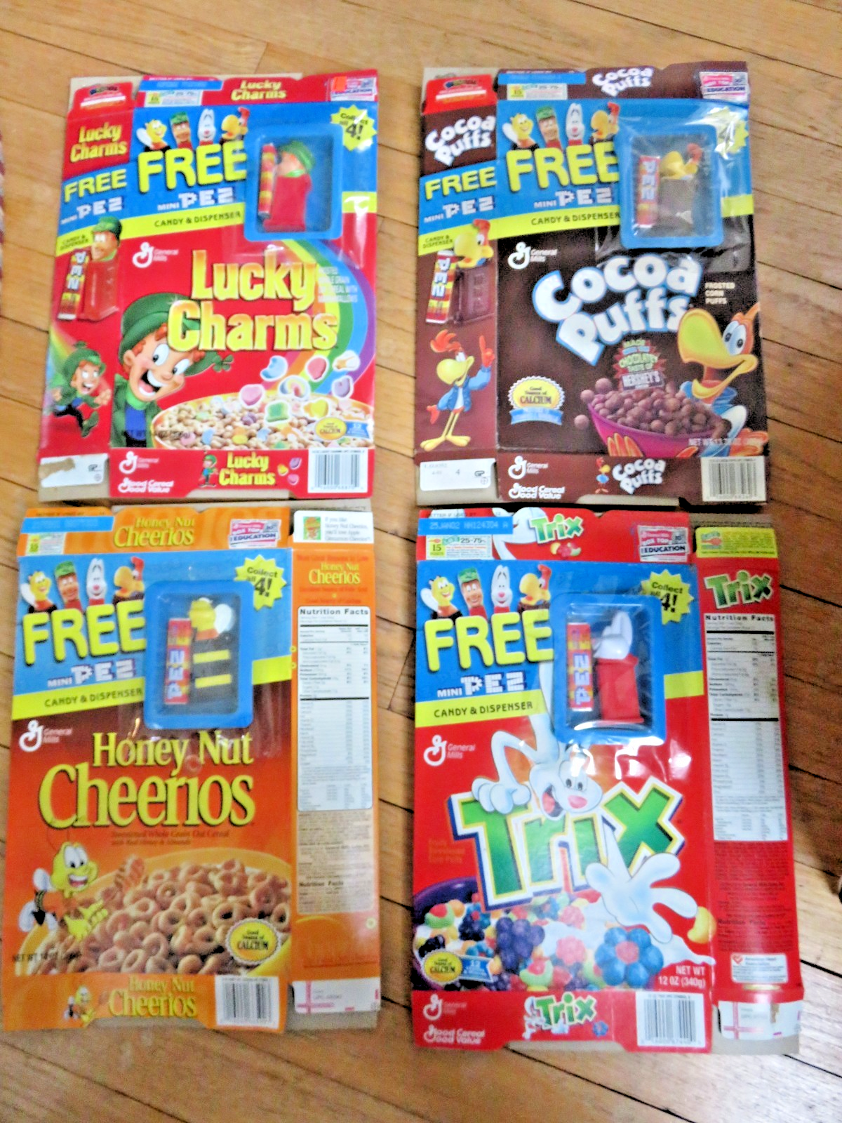 PEZ Set Of General Mills Cereal Boxes of Mini Pez Dispensers. RARE ...