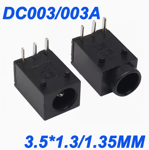DC003/DC003A DC Power Jack Socket 3 Pin 3.5*1.3/1.35MM Female Connector ...