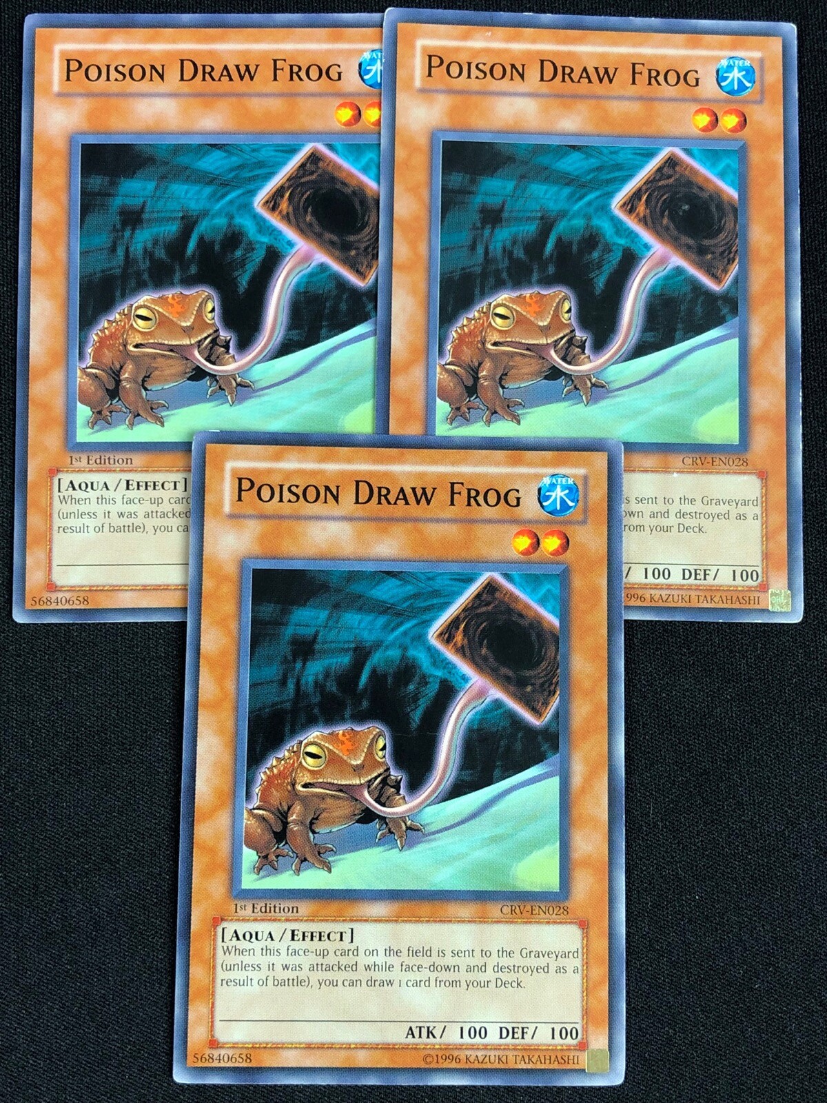 YUGIOH POISON DRAW FROG CRV-EN028 1ST COMMON X3 (LP) | eBay
