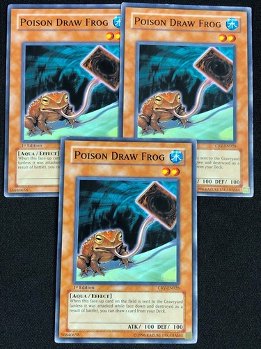 YUGIOH POISON DRAW FROG CRV-EN028 1ST COMMON X3 (LP) | eBay