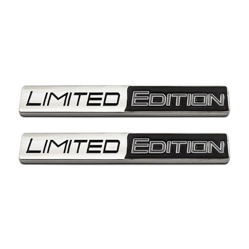 2x Chrome Black Metal Limited Edition Logo Letter Car Emblem SUV Racing ...