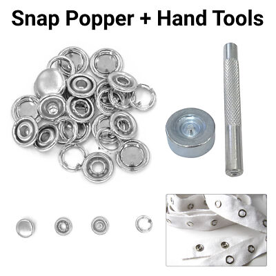 Press Studs Prong Ring Snap Popper Fasteners DIY Tool Kit For Craft 9 ...