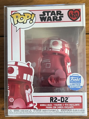 Funko Pop! R2-D2 Star Wars Pink #420 Heart w/Protective Sleeve/Case ...