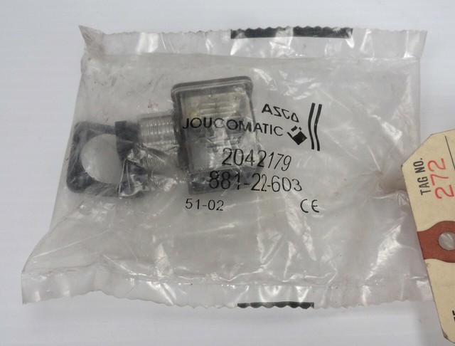 ASCO / Joucomatic - Type 30 Connector with LED 24V DC/AC 881-22-603 ...