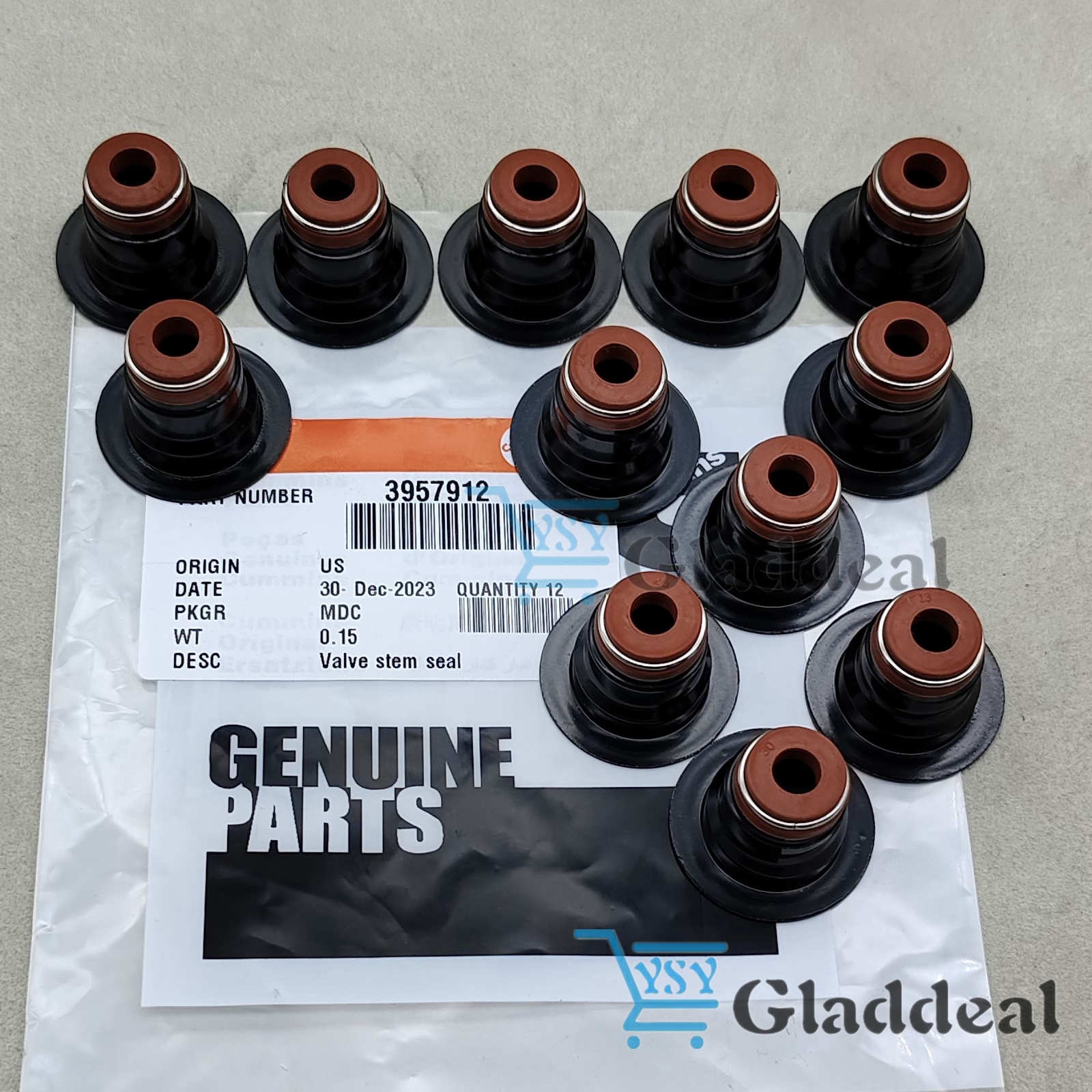 Intake & Exhaust Top Hat Valve Stem Seal for Cummins 12V 6B 6BT Set of ...