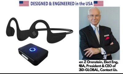 Bone Conduction Hearing Aid With Remote Sound Transmitter/Microphone. 2 ...