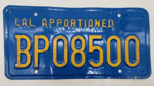 California License Apportioned Plate Car Tag Garage Decor Blue And Gold ...