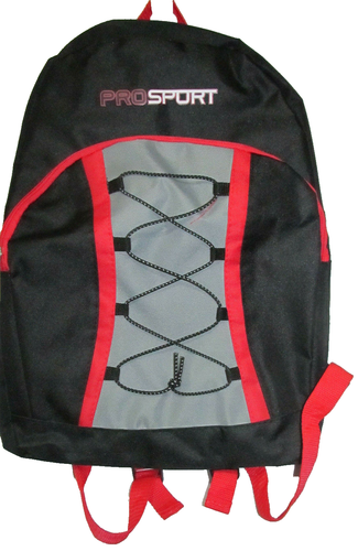 ProSport Backpack Black/Red NEW School Top Grip Handle Zipper Pockets ...