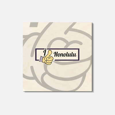 I Like Honolulu Travel Slogan 4'' X 4'' Square Wooden Coaster | eBay