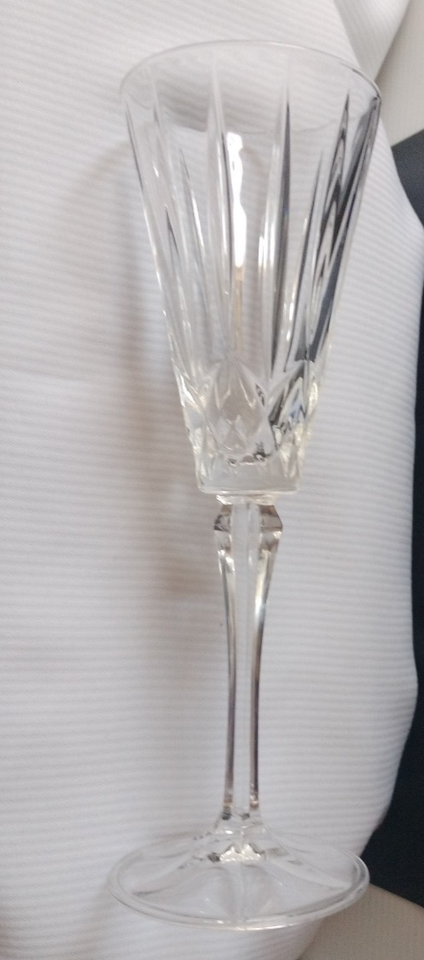 Olympic Square Collection Tall Fluted Champagne Glass Crystal Cut 8"1 ...