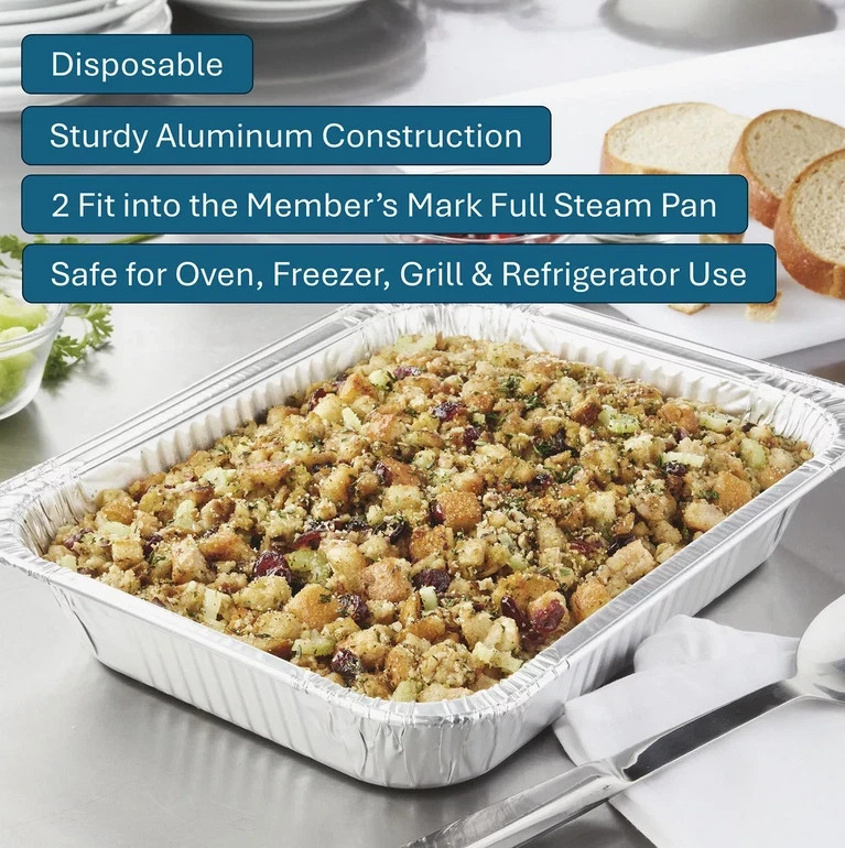 Member's Mark Aluminum Steam Table Pans, Half Size (100 ct.) | eBay