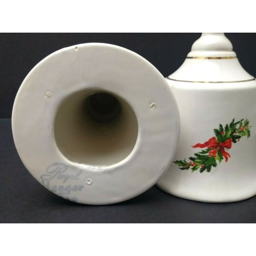Vtg Royal Haeger Holly Berry Bell and Candlestick | eBay