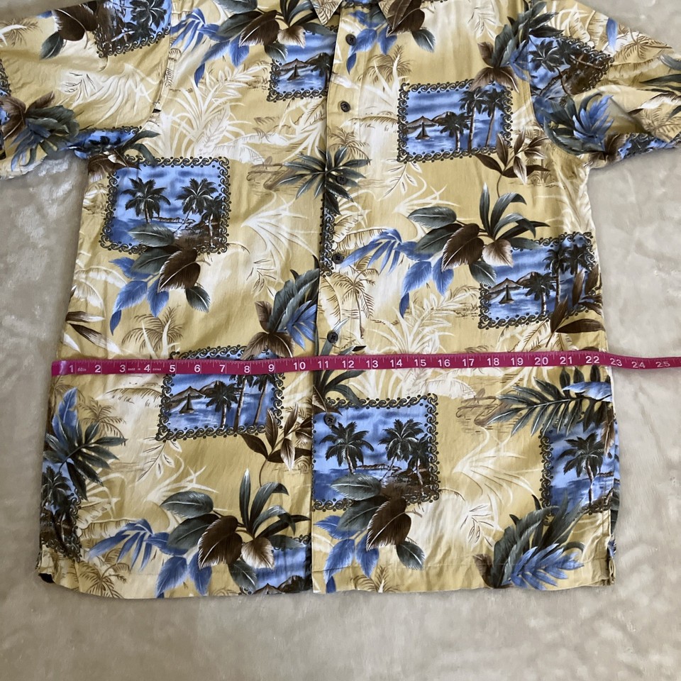 Mens Hawaiian Shirt David Taylor Button Up Large Tropical Short Sleeve ...