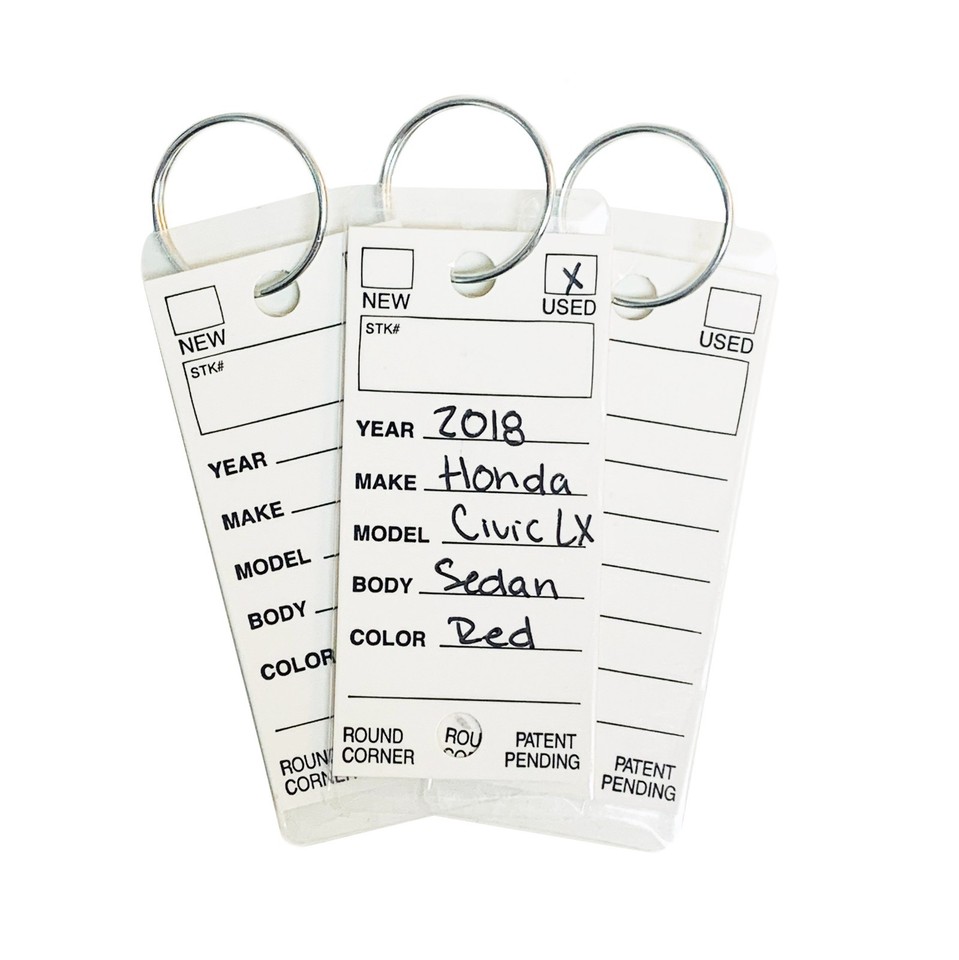 Car Dealer Key Tags 250 Pack Self-Laminating Automotive Dealership ...