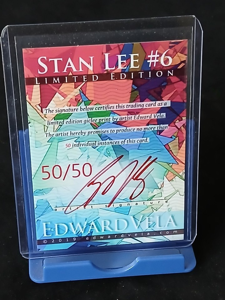 Stan Lee #6 Marvel Art Card Signed by Artist 2019 - 50/50 AG29 | eBay