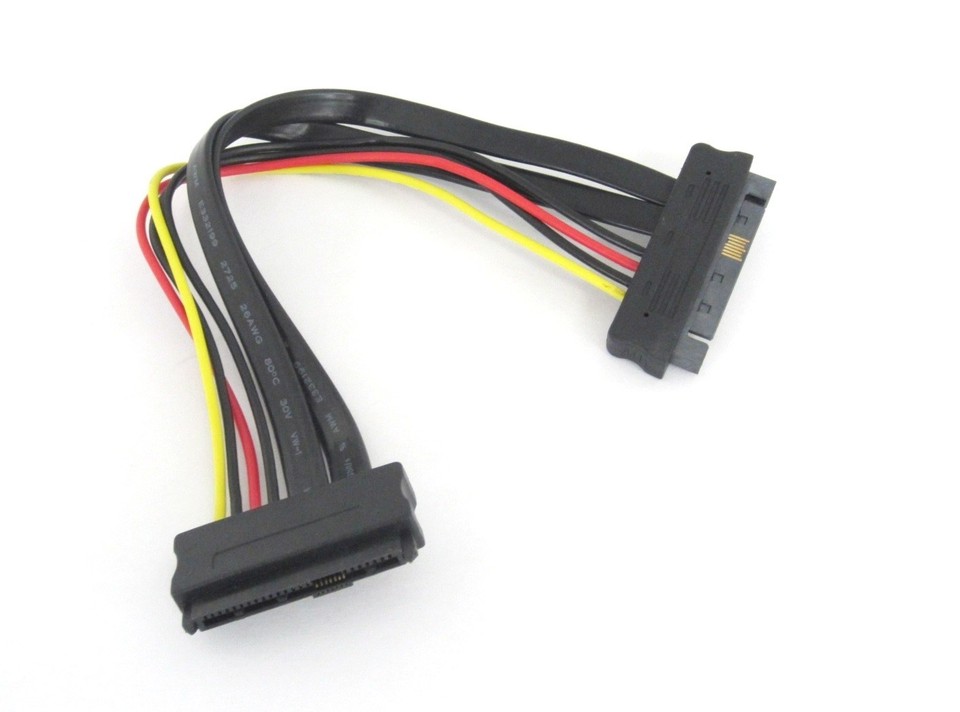 SAS 29 Pin Female to SAS 29 Pin Male Extension Cable - 12 Inch ...