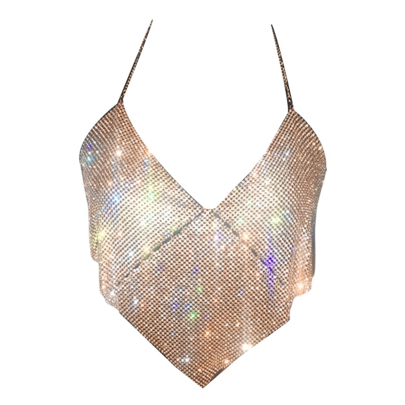 Bras Chain Sparkly Crop Top Body Jewelry Beach Nightclub Camisole | eBay