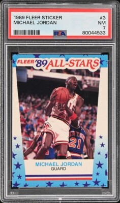 1989 Michael Jordan Fleer Sticker PSA 7 NM | eBay