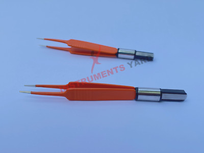 Jeweler NONSTICK Bipolar Forceps Flat Plug Fitting Reusable with Cable ...