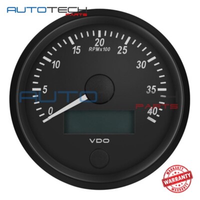 12/24V TACHO 80/85MM 4000RPM TACHOURMETER PULSE SIGNAL VDO SINGLEVIU ...