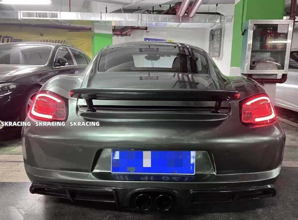 Glossy black Duck Style Rear Spoiler Trunk Wing For 987 Porsche Cayman ...