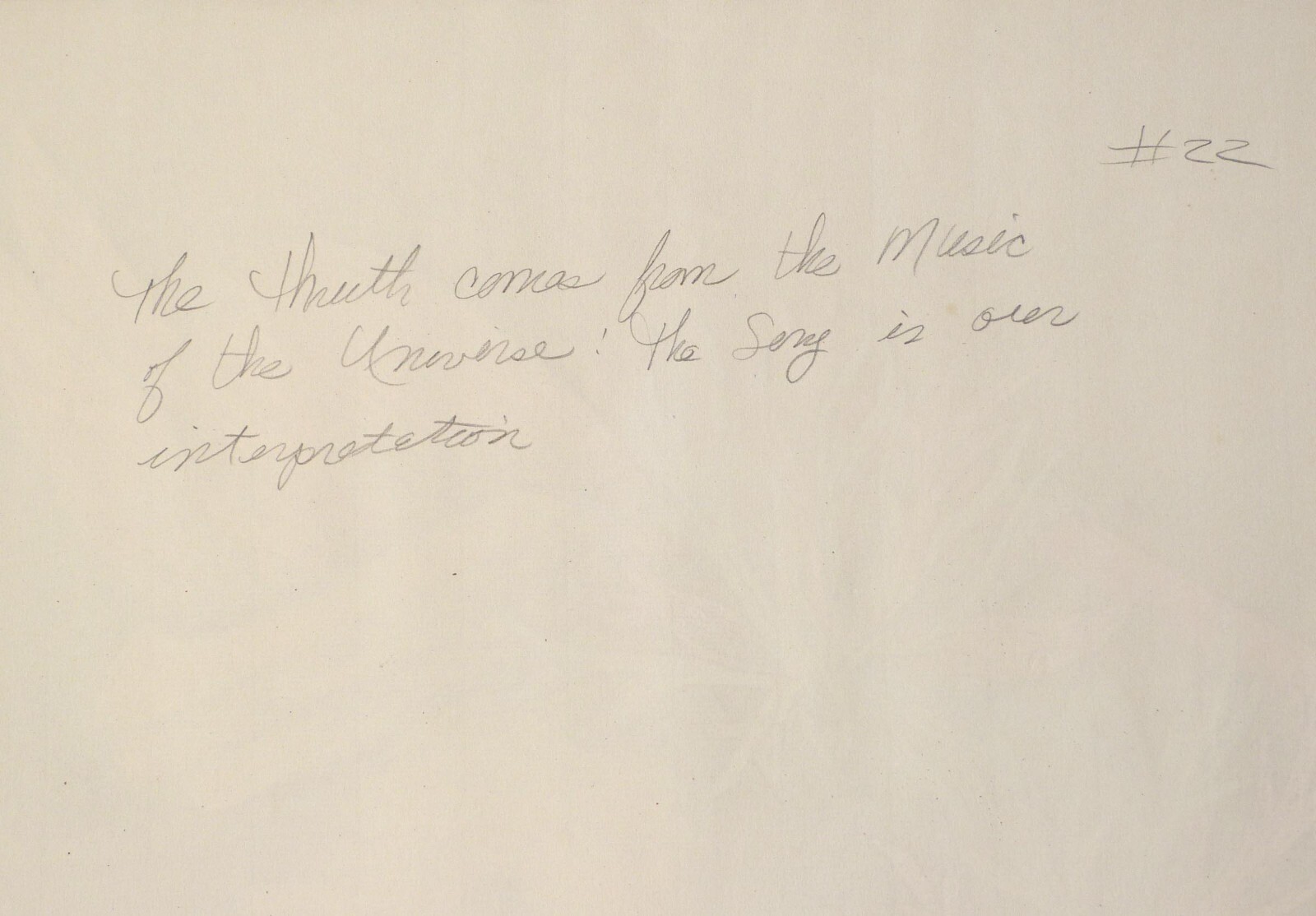 Larry Volk drawing: "The Truth comes from the music of the Universe ...