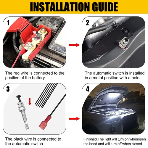 Under Hood LED Light Strip Kit - on/off Automatic - Universal fits Any ...