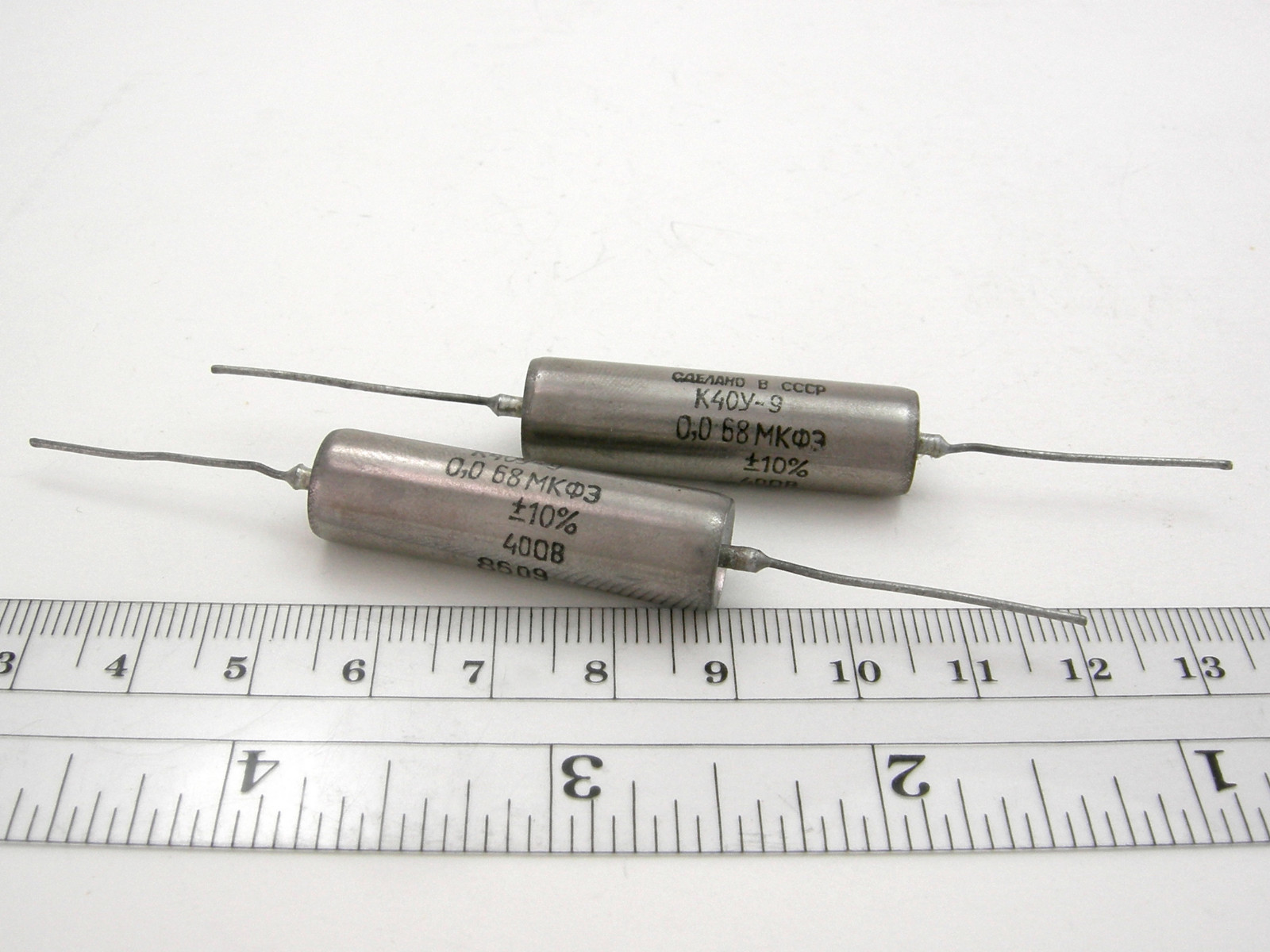 .068uF 400V K40Y-9 Russian PIO capacitor pair - tested, matched to 1% ...