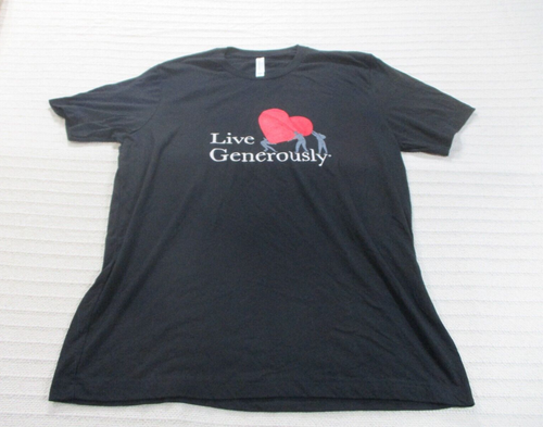 Live Generously Womens Shirt XL Black Heart Short Sleeve Crew Neck ...