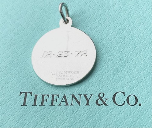TIFFANY & CO. Sterling Silver Tiffany Round Tag Pendant with Initials ...