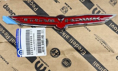 TRAILHAWK EMBLEM for 2014-2023 JEEP GRAND CHEROKEE CHROME & RED WING ...