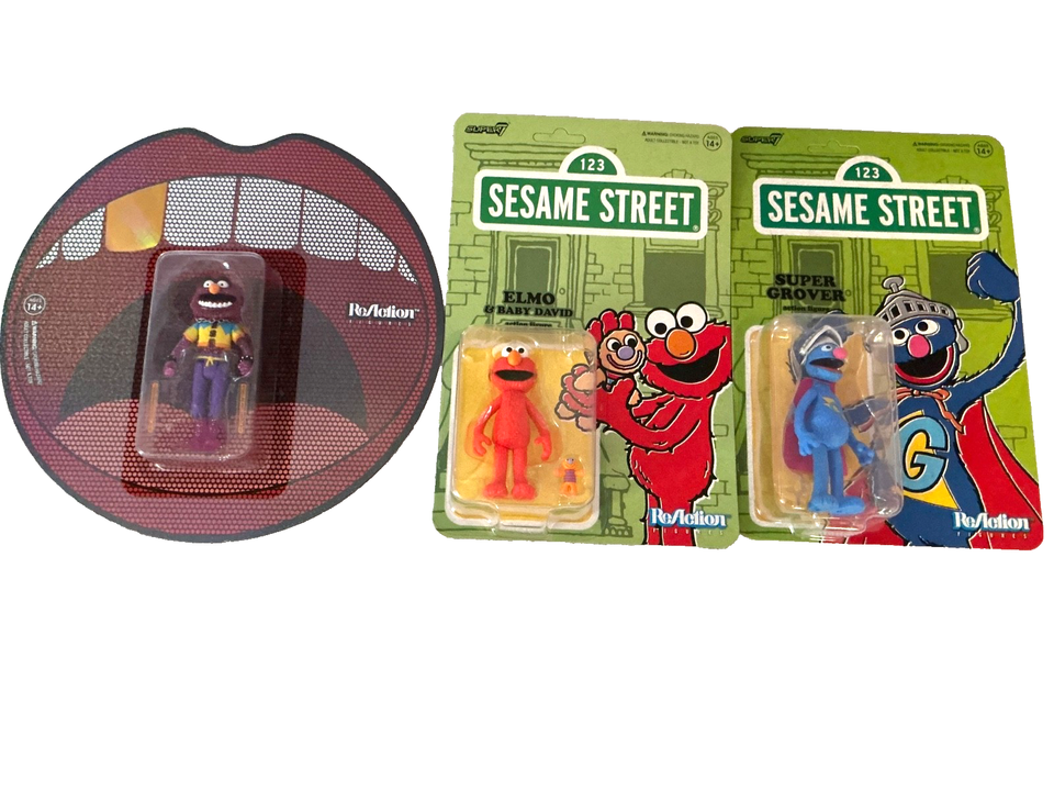 Sesame Street Super 7 ReAction Action Figures Brand New Mixed Wave Lot ...