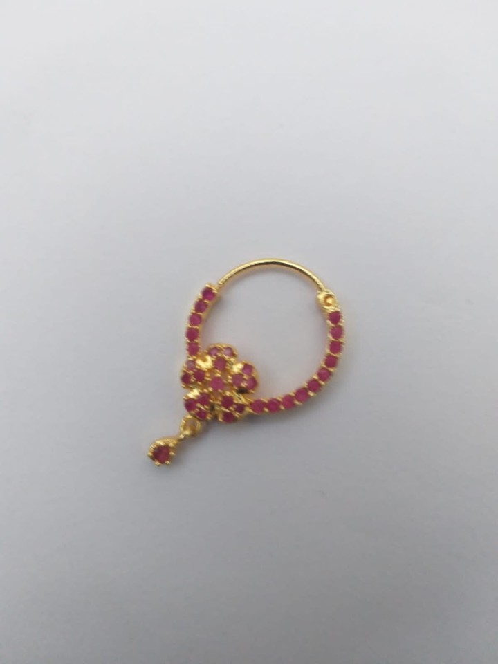 Traditional Nose Ring Indian Piercing Nath Fashion Jewelry Gold Plated ...