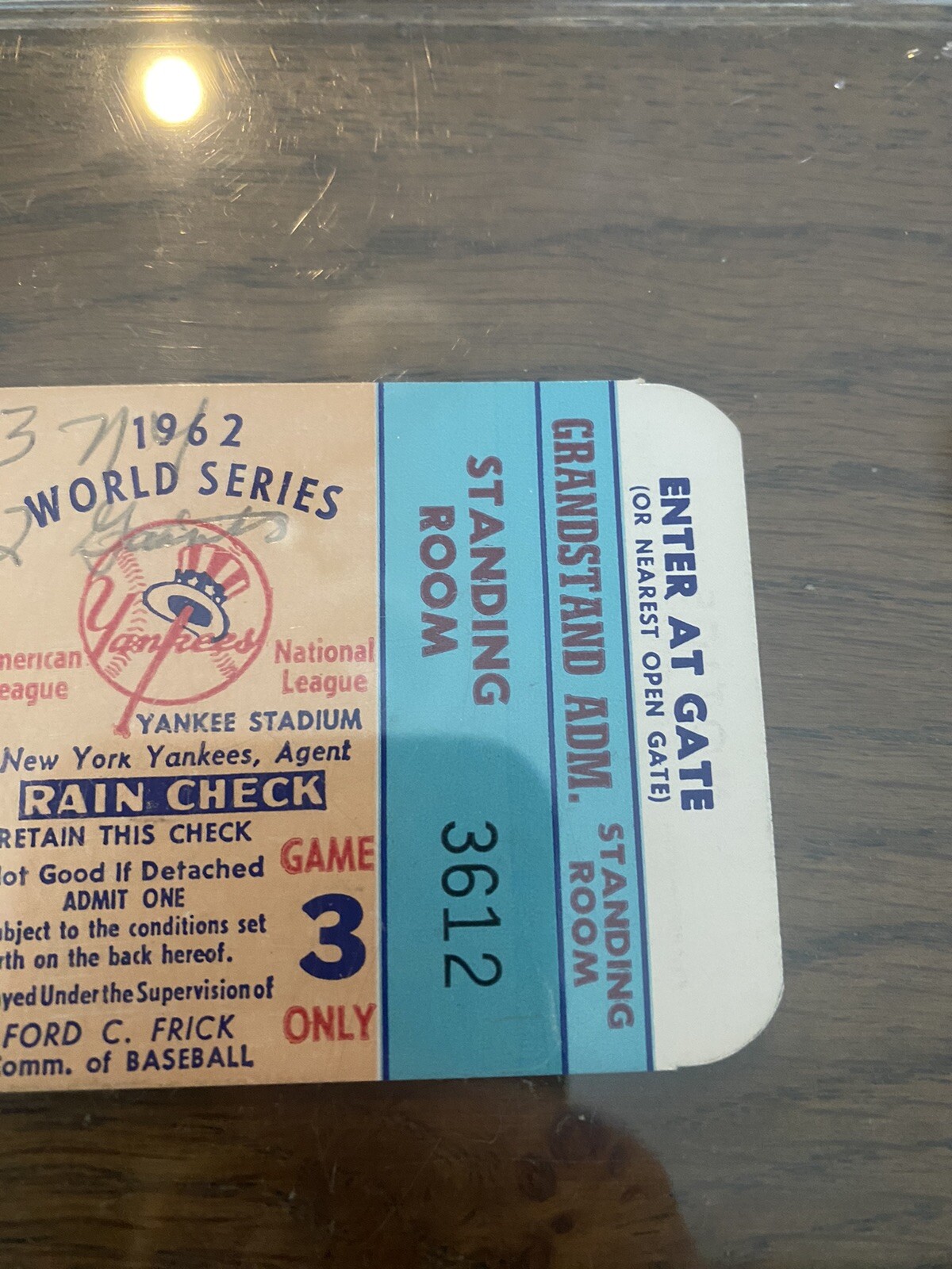 1962 WORLD SERIES TICKET STUB GAME 3 NY Yankees Roger Maris 2 RBIs ...