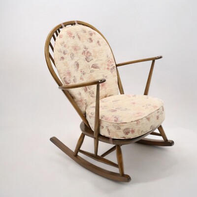 Ercol Grandfather Rocking Chair Carving Model 315 With Cushions FREE UK ...