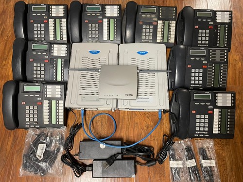 NORTEL BCM50 VOIP Phone system with 4x16 EXPANSION & 8- T7316 & T7316e ...