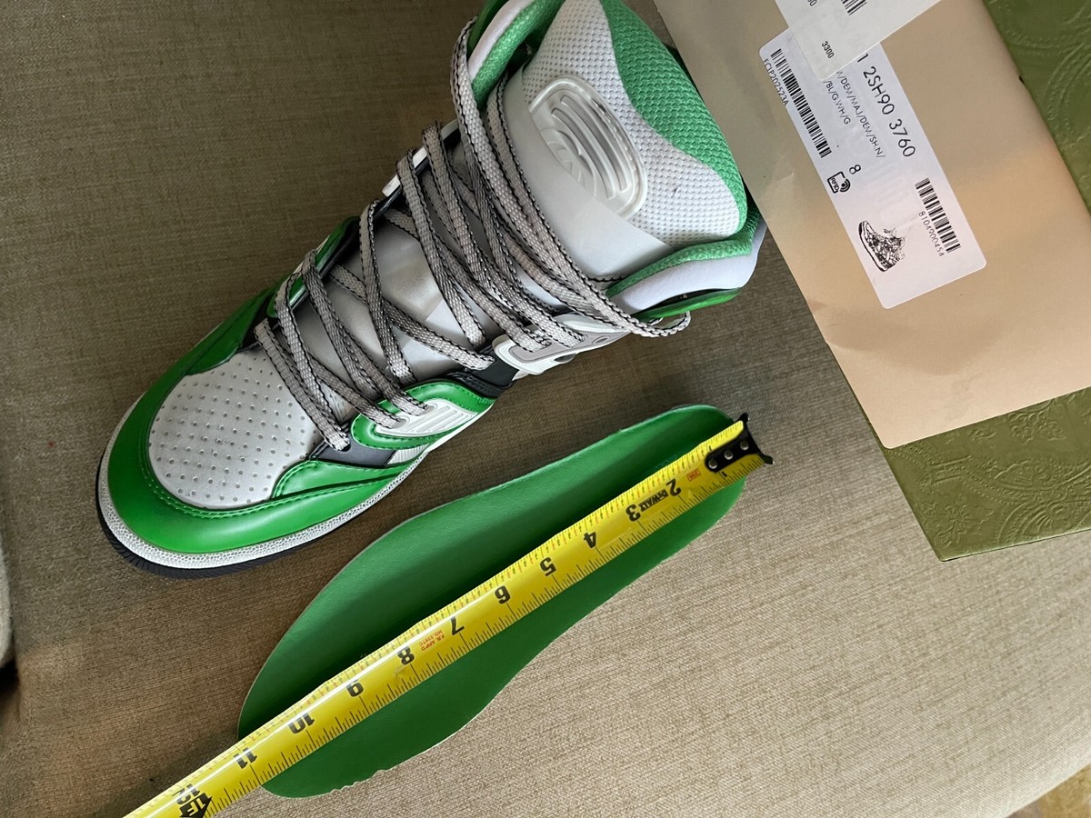 Gucci White/green Leather Basket High Top Sneakers 661301 Gucci White/green Leather Basket High Top Sneakers 661301