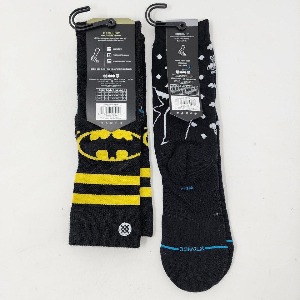 Lot 2 Stance Performance Feel 360 Batman Casual Infiknit Joker Socks ...