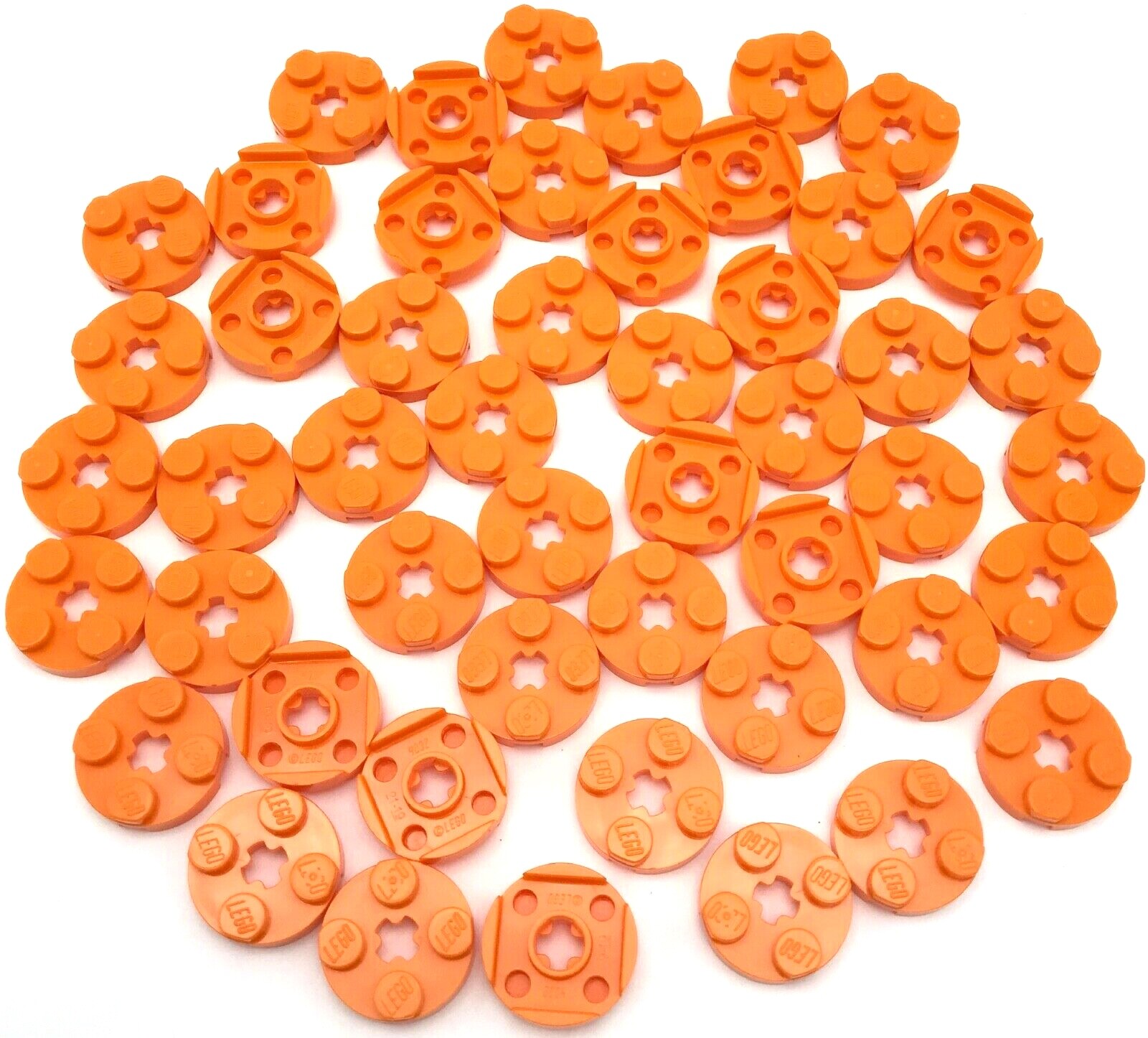 Lego 50 New Orange Plates Round 2 x 2 with Axle Hole Pieces | eBay