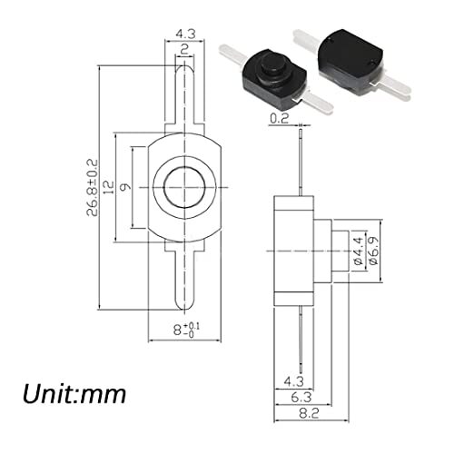 50pcs Black Latching Mini On/off Switch Selflock Micro Push Button ...