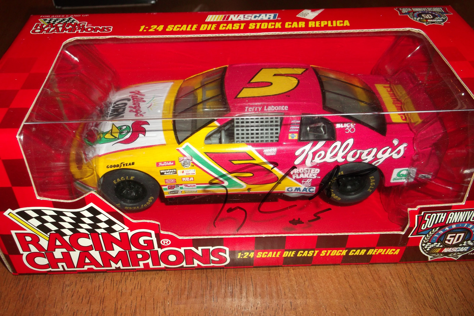 TERRY LABONTE AUTOGRAPHED #5 KELLOGGS 1:24 SCALE RACING CHAMPIONS 50th ...
