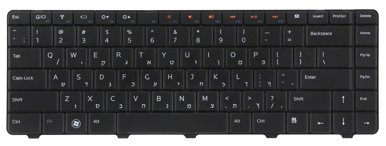 Genuine Hebrew keyboard DELL Inspiron 13R N3010 14R N4010 15R N5020 ...