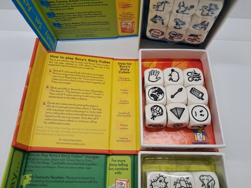 Rory's Story Cubes Classic Actions Voyages Bundle Set Family Dice Game Asmodee | eBay