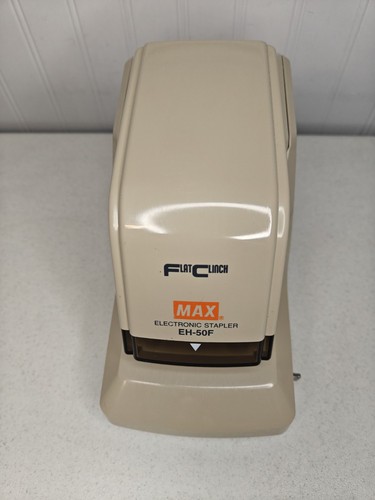 TESTED Max EH-50F Heavy Duty Flat Clinch Electric Stapler Work 50 Sheet ...