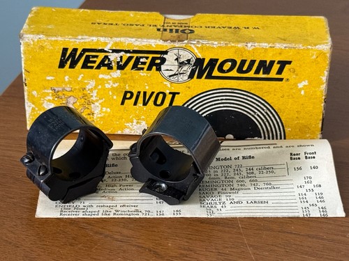 Weaver 1" Pivot Mount Rifle Scope Rings with Box and Papers | eBay
